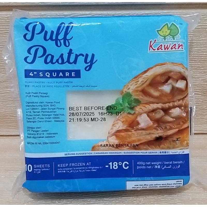 Jual [INSTAN ONLY] Puff Pastry Square Kawan10 lembar - 400gr / Puff ...