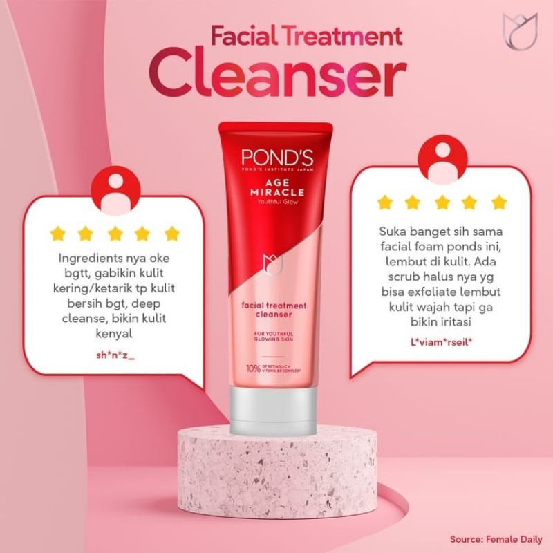 Jual Ponds Age Miracle Facial Foam Youthful Glow 100g | Shopee Indonesia