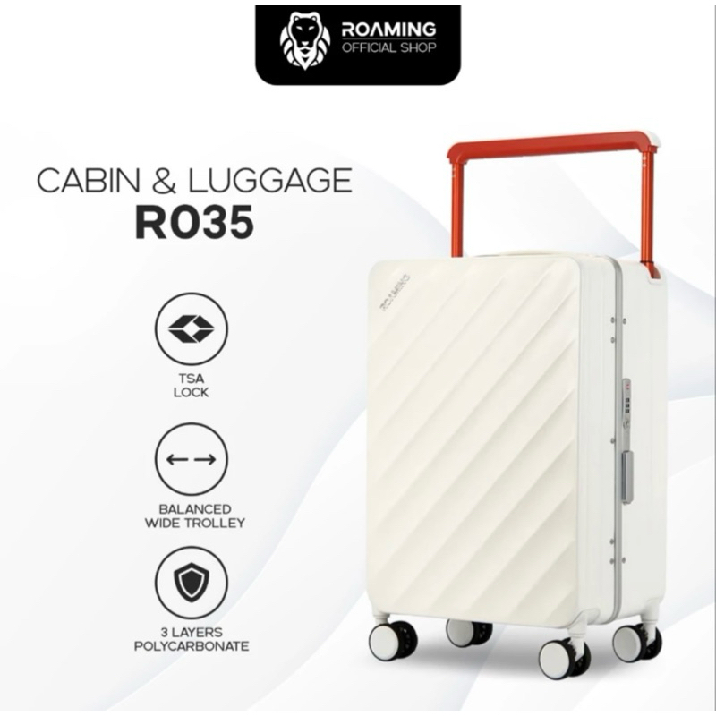 Jual Roaming R035 Koper Kabin 20 Inch Bagasi 24 Inch Gagang lebar TSA lock roda berputar 360 ...