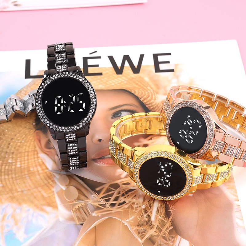 Jual Jam Tangan Wanita Diamond Rantai LED Touch Screen Digital Mewah ...