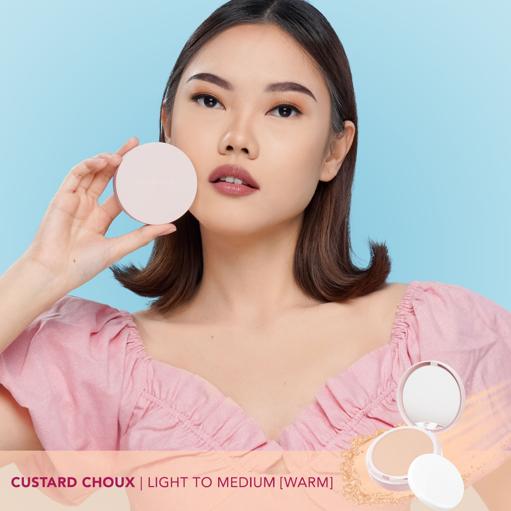 Jual Sea Makeup Acne Cover & Smooth Two Way Cake Pressed Powder and ...