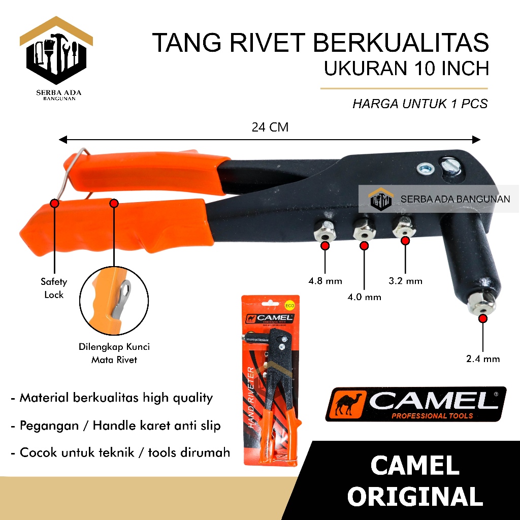 Jual SAB TANG RIVET CAMEL 9,5" TANG RIPET MURAH MERIAH TANG ALUMINIUM ...