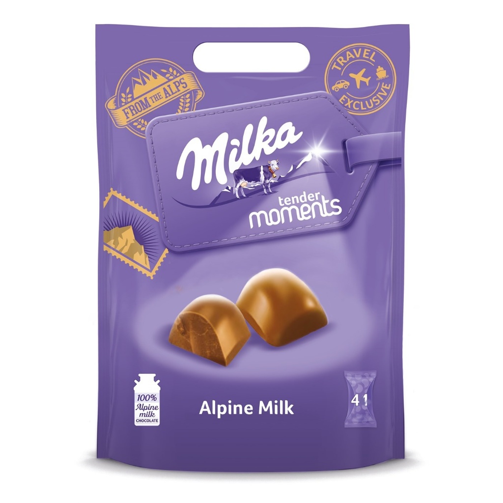 Jual Coklat MILKA Tender Moments Alpine Milk 405gram isi 41 pcs asal ...