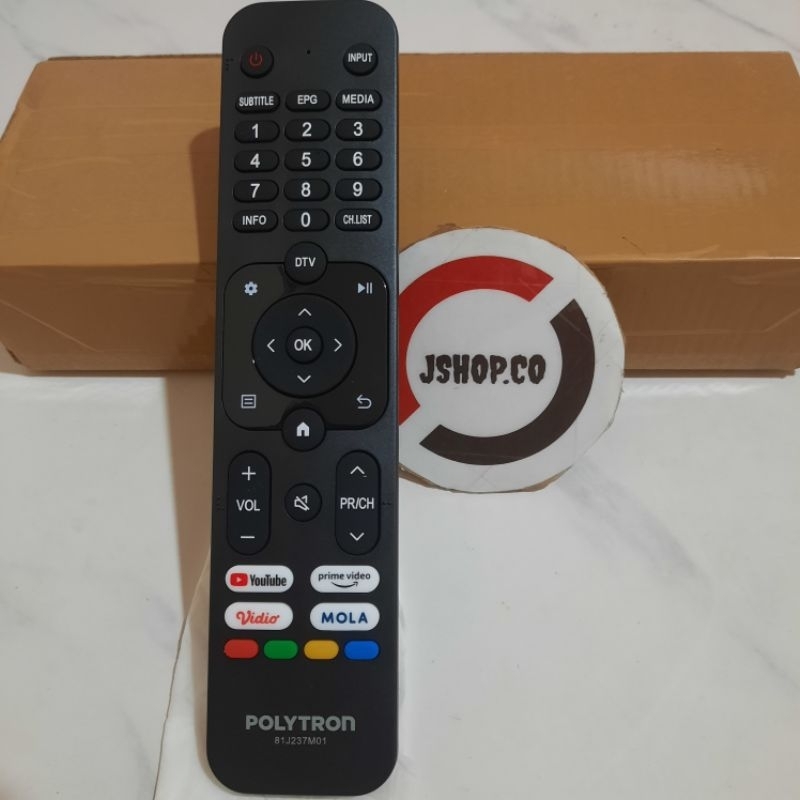 Jual REMOTE/REMOT TV LCD LED POLYTRON 81J237 SMART TV YOUTUBE MOLA ...