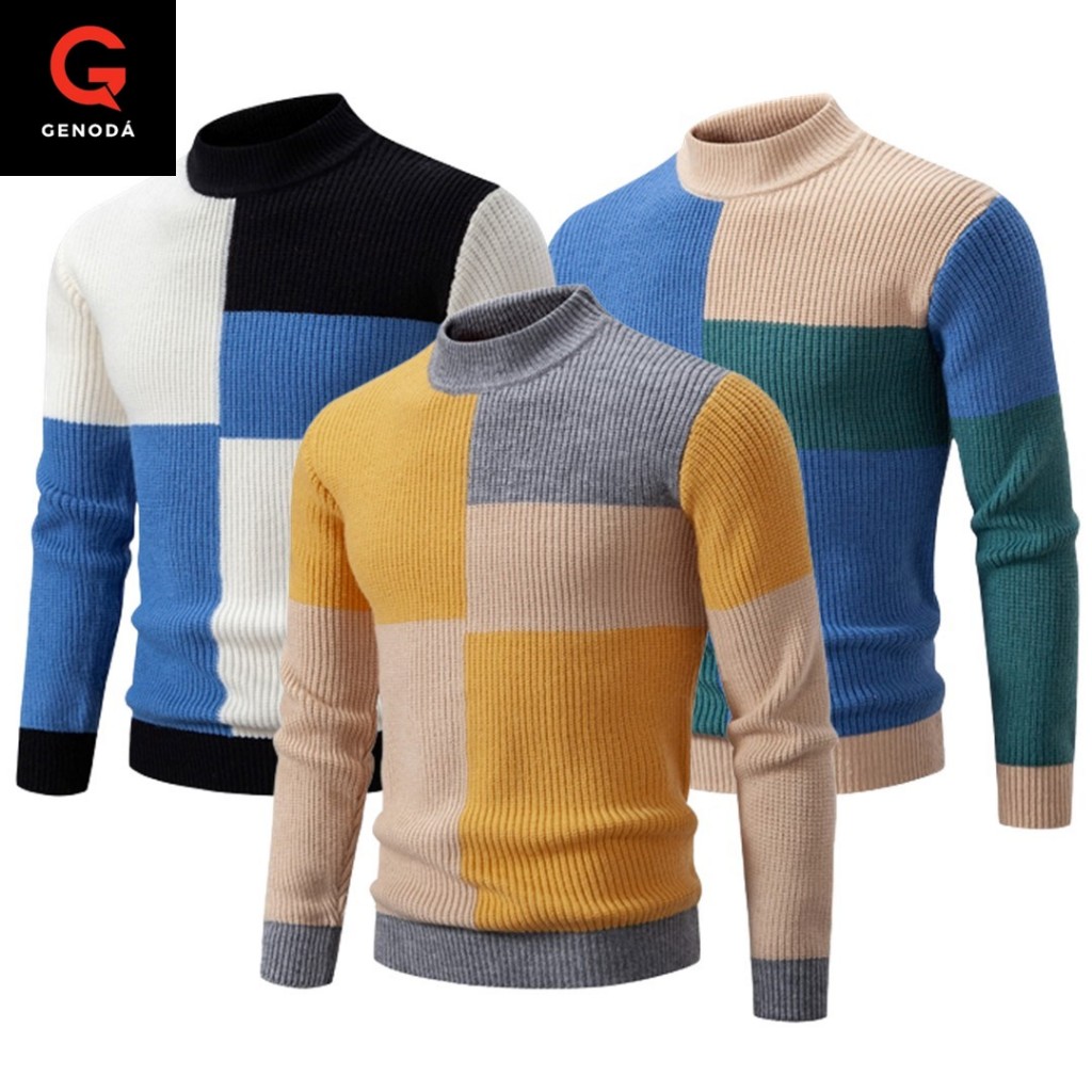 Jual Sweater Rajut Genoda Fernando Switer Rajutan Pria Keren Kombinasi ...