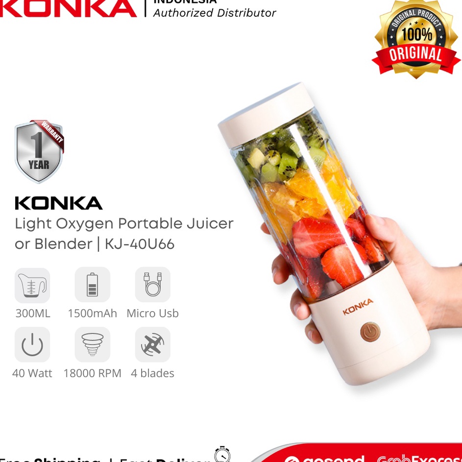 Jual K KONKA Blender Portable Juicer Wireless 4 Blades 3ml KJ4U66 Ready | Shopee Indonesia