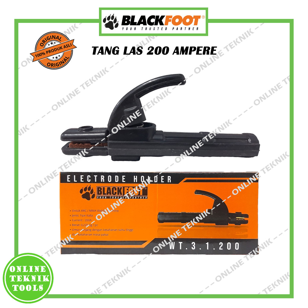 Jual BLACKFOOT Tang Las 200 Ampere - Pegangan Las 200A - Gagang Stang Las 200 A - Electrode ...