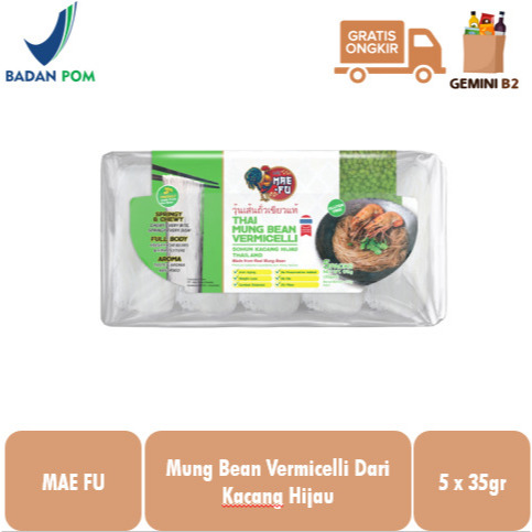 Jual Mae Fu Thai Mung Bean Bihun / Soun / Vermicelli 175gr 5sx35gr ...