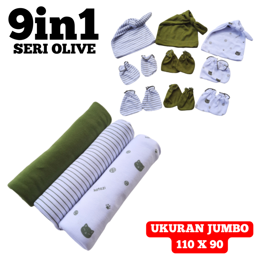 Jual 9in1 Paket 3 Bedong Sartaki Kupluk Bayi Baru Lahir Seri Abu | Shopee Indonesia