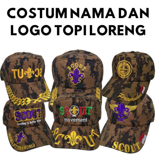 Jual TOPI LORENG PRAMUKA FREE NAMA KANAN KIRI | Shopee Indonesia