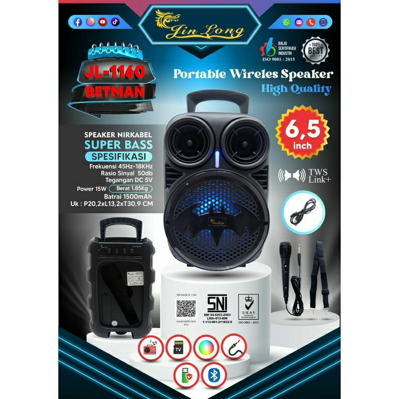 Jual Speaker Jinlong Jl 1160 BATMAN | Shopee Indonesia