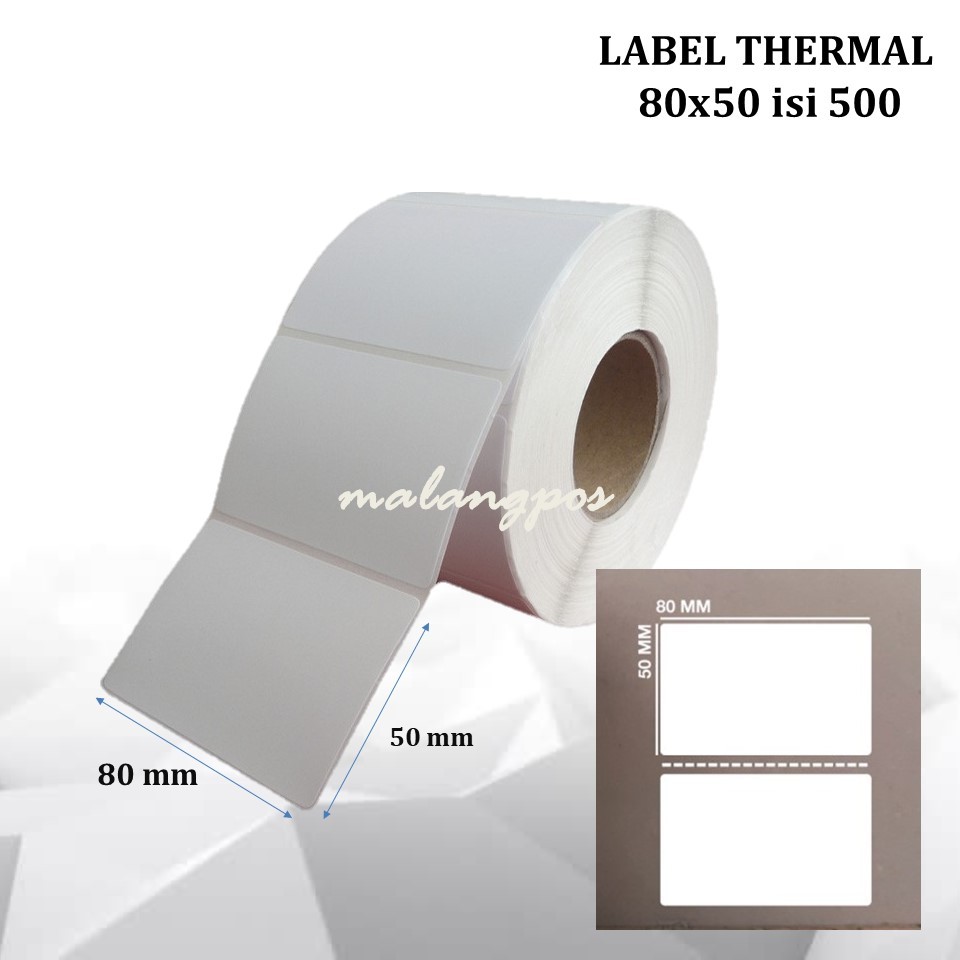 Jual Label Barcode Thermal 80x50 Isi 500 Sticker Label Resi Stiker Tempel Pengiriman Shopee ...