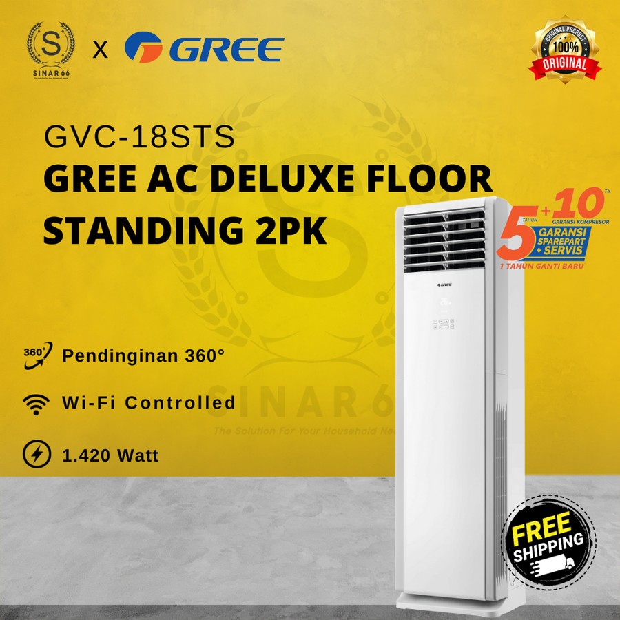 Jual GREE AC DELUXE FLOOR STANDING STS SERIES 2PK 2 PK 1 PHASE GVC ...