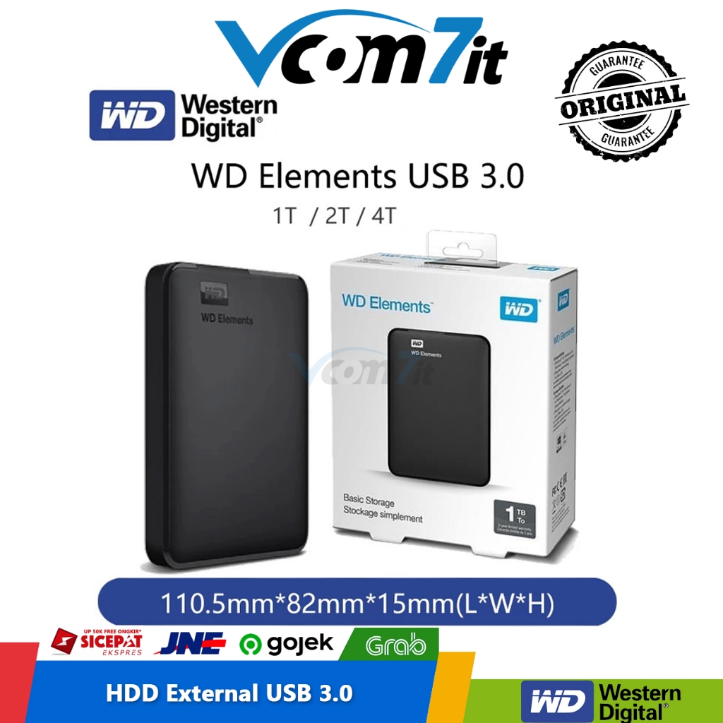 Jual WD Element Elements 1TB 2TB 4TB HDD Hardisk Eksternal External 2.5 ...