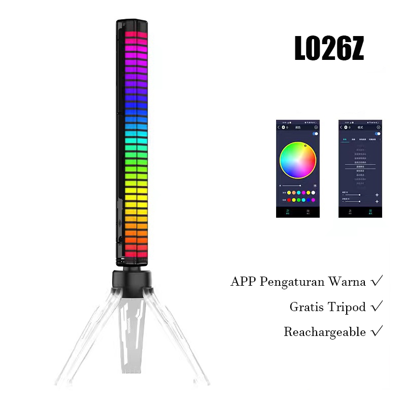 Jual Lampu Musik LED RGB Bar Strip Spectrum Sound Control Atmosphere ...