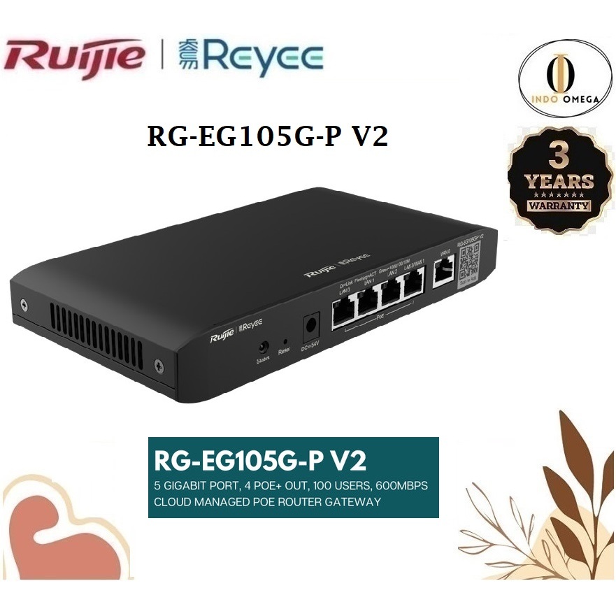 Jual Ruijie RG-EG105G-P EG105G P V2 Series Gigabit Cloud Managed Router | Shopee Indonesia