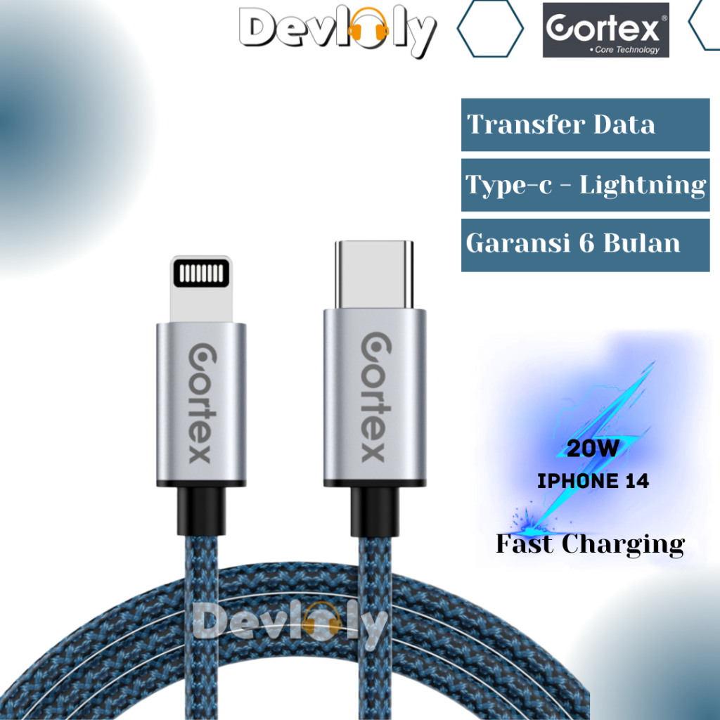 Jual Cortex KABEL iPh KE-201 Kabel Type-C to Lightning Iph 13 12 11 X ...