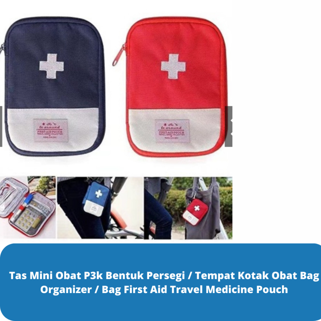 Jual Tas Mini Obat P3k KN 004 Bentuk Persegi / Tempat Kotak Obat Bag ...