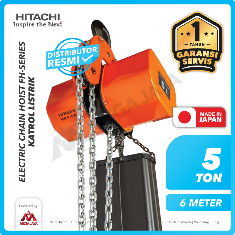 Jual HITACHI Electric Chain Hoist 5 Ton x 6 Meter 3F FH Series | Shopee ...