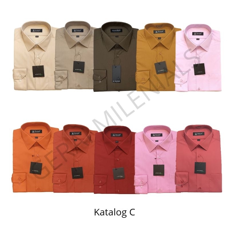 Jual Kemeja ALISAN Lengan Panjang Polos Reguler Fit Katalog Warna C | Shopee Indonesia