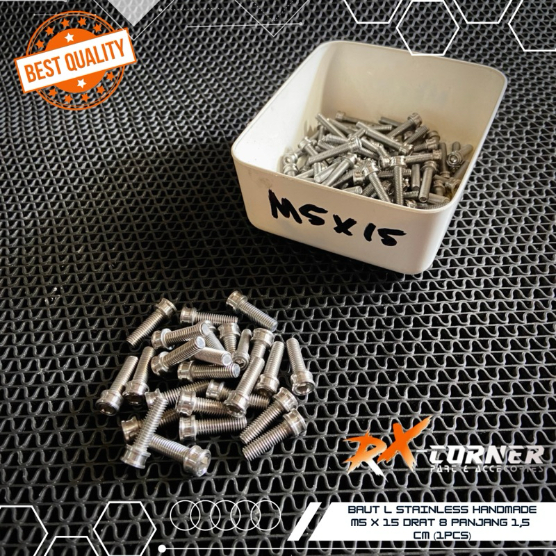 Jual Baut baud L Custome M5x15 Drat 8 Panjang 1,5cm ( 1pcs ) | Shopee ...