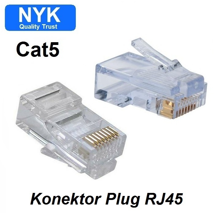 Jual NYK Konektor Modular Plug Rj45 Cat5 100pcs | Shopee Indonesia