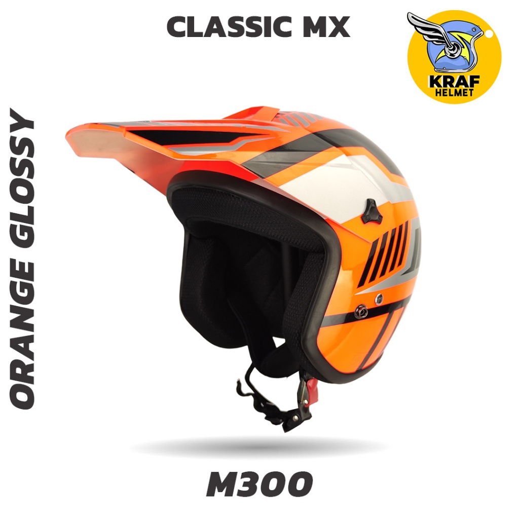 Jual Helm Export Cross Classic MX Motif Orange Glossy | Helm Trail ...