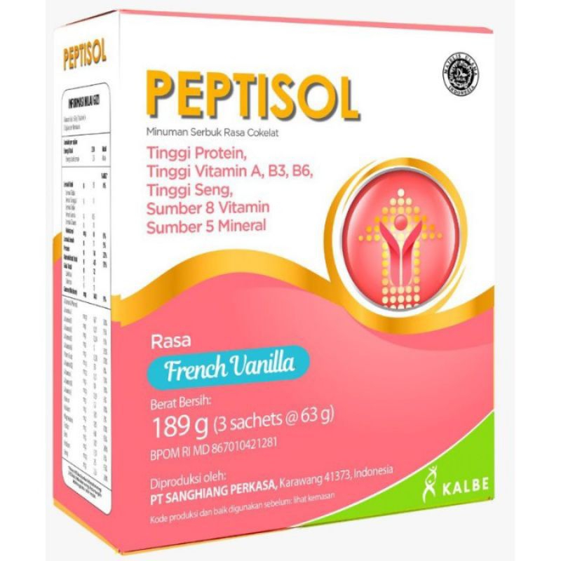 Jual Susu Peptisol Asli Isi 3 Sachet 63 Gr Nutrisi Pasca Operasi Tinggi ...