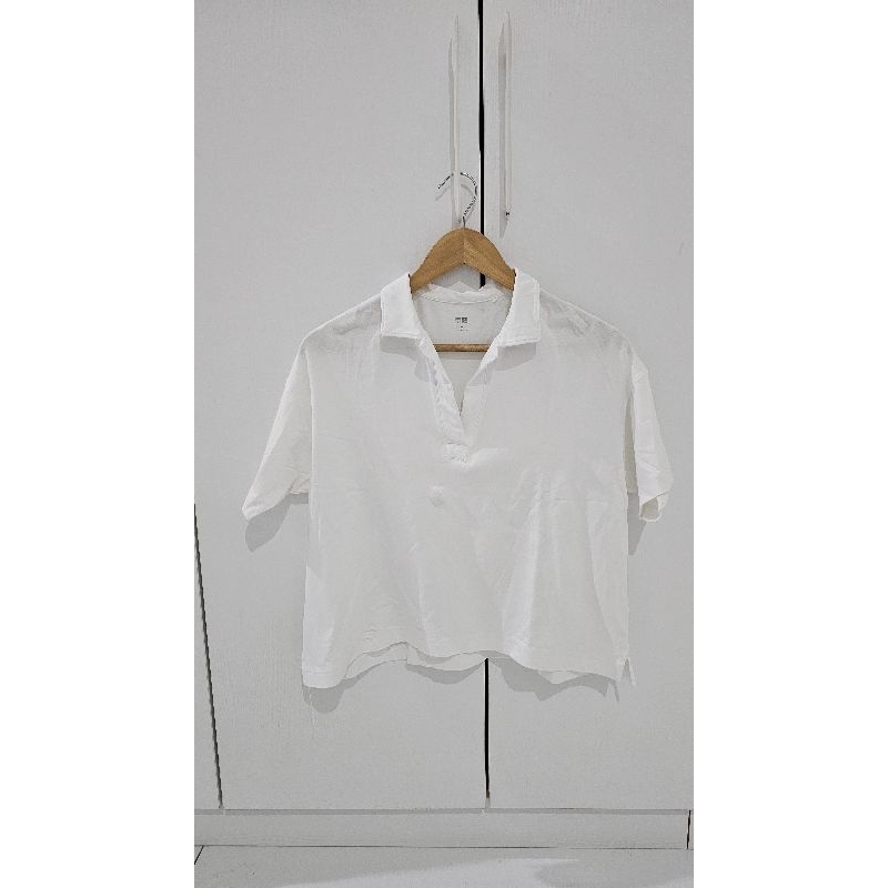 Jual Uniqlo Kemeja Putih Cropped | Shopee Indonesia