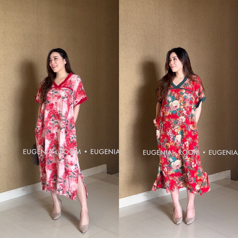 Jual DR350 - dress bunga bigsize merah dan pink | Shopee Indonesia