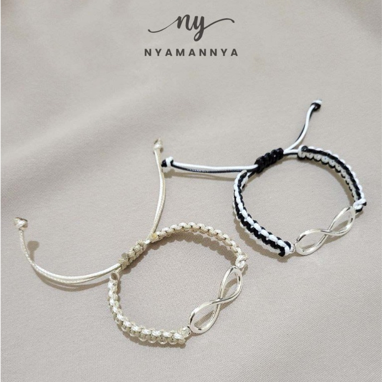 Jual Gelang Tangan Infinity Anyam Tali Simbol Keberuntungan Tak ...