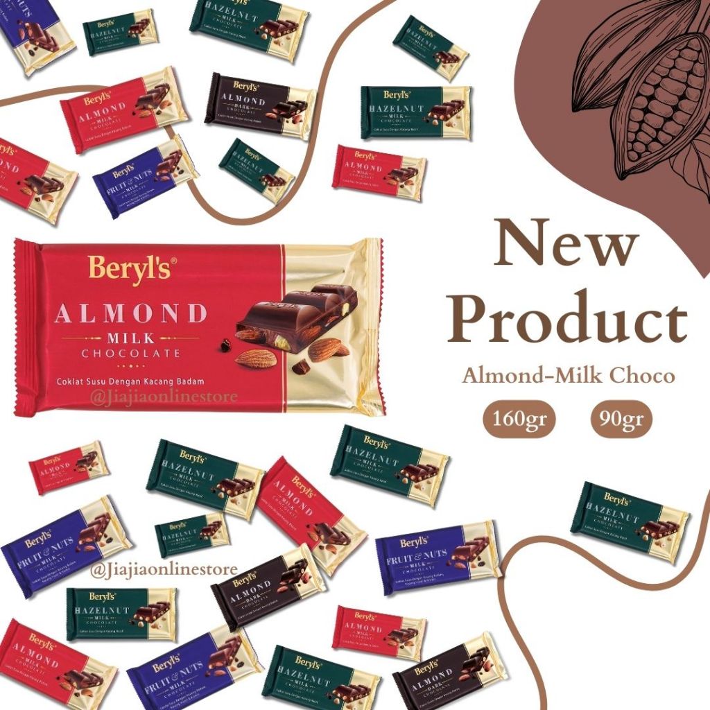 Jual Beryls Milk Chocolate Bar Beryls Dark Chocolate Bar Berlys Cokelat ...