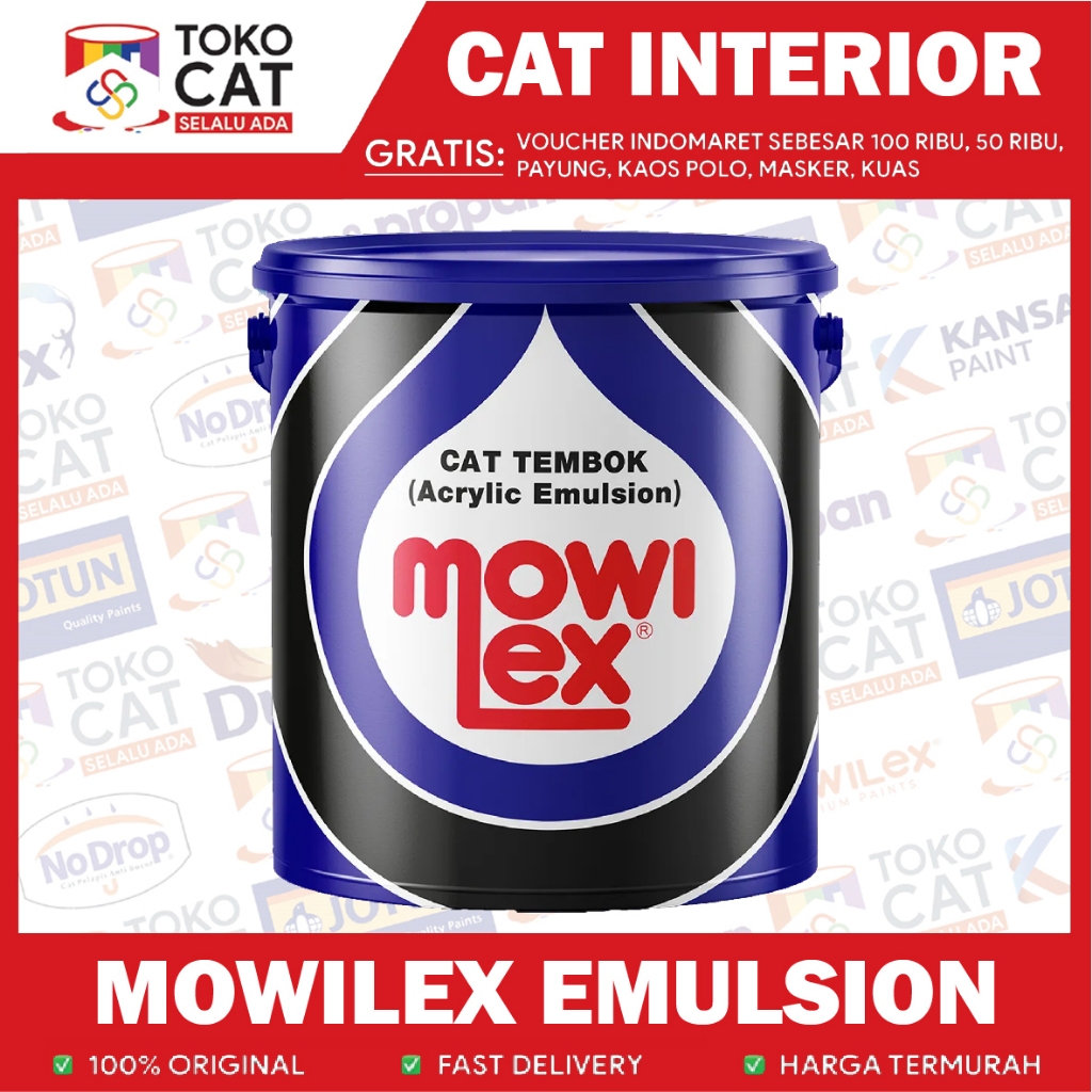 Jual Cat Tembok Interior Mowilex Emulsion Warna Putih E100 2 5 L