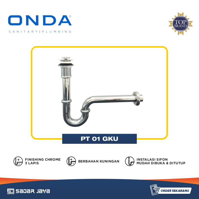 Jual ONDA P-Trap Sifon Wastafel PT 01 GKU 1/2” Afur Pipa Pembuangan ...
