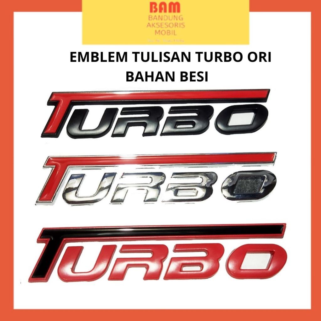 Jual Emblem Besi Tulisan Turbo Ukuran Long | Shopee Indonesia