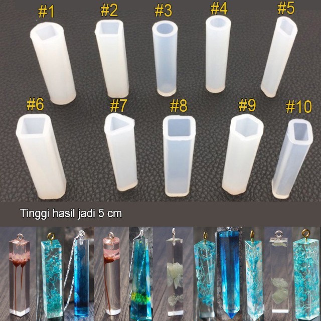 Jual Cetakan Resin Kecil Panjang Keychain Liontin Pendant Mold Silicone ...