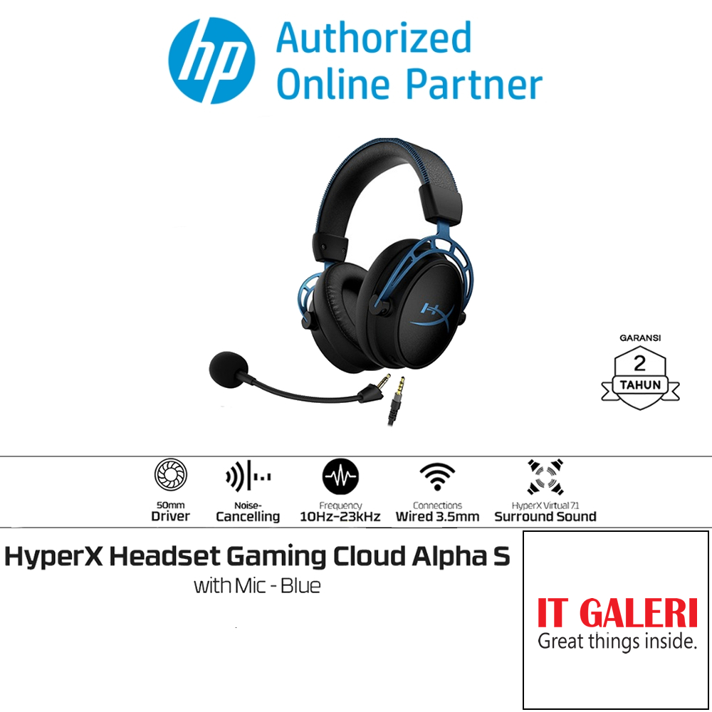 Jual HyperX Gaming Headset Cloud Alpha S - Blue - 4P5L3AA | Shopee Indonesia
