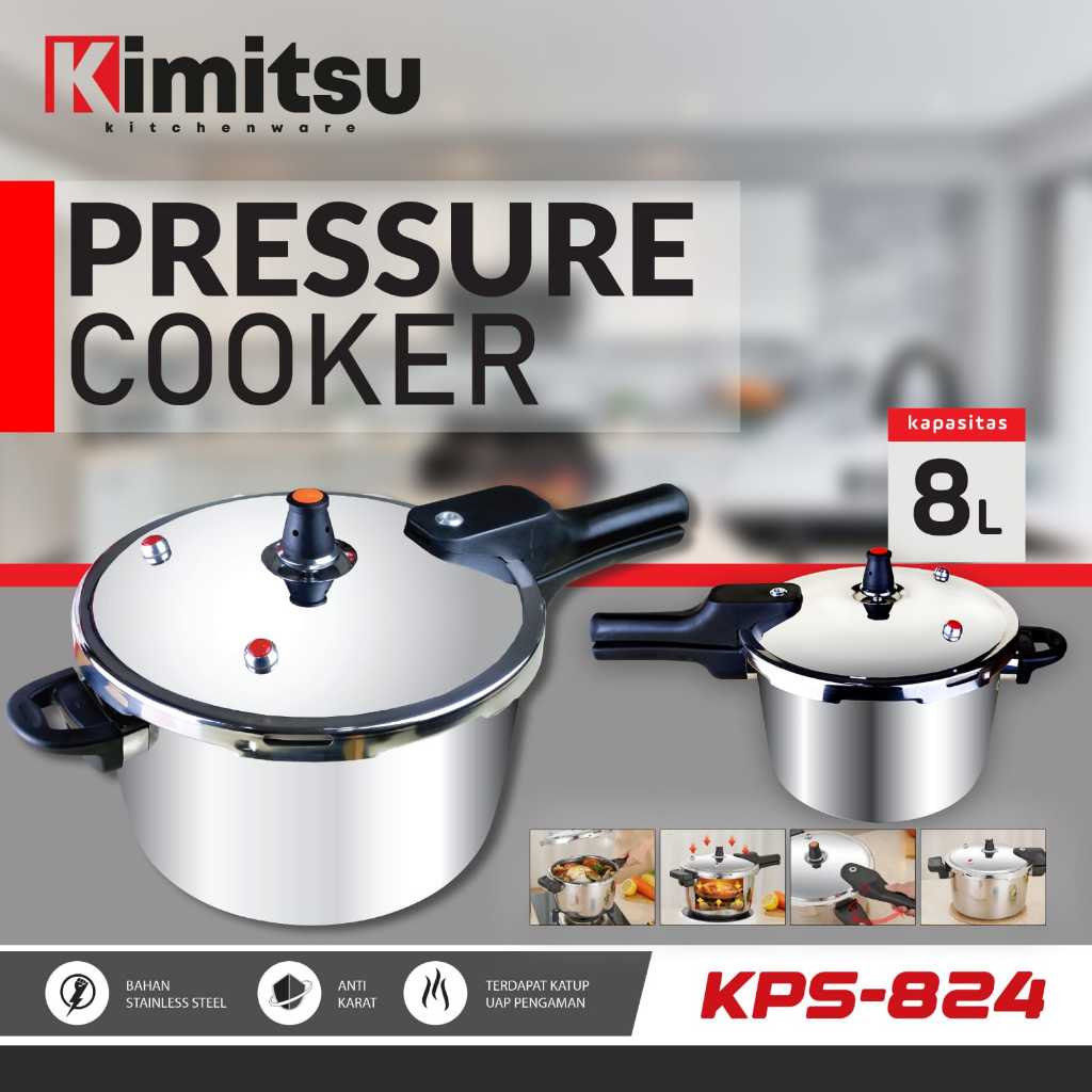 Jual Kimitsu Panci Presto 8 Liter Stainless Steel SUS 304 | Shopee Indonesia