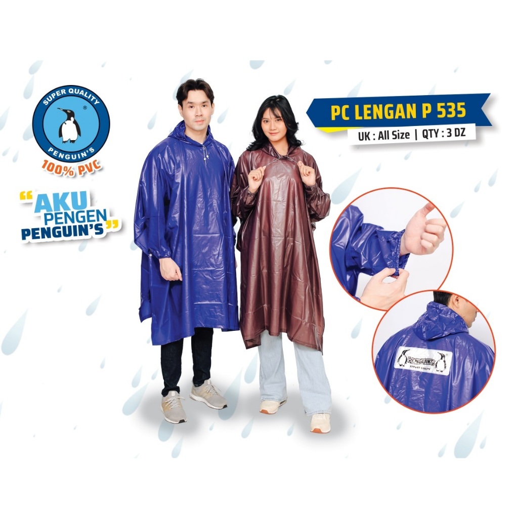 Jual Jas Hujan Poncho Lengan Penguins LGX 777 Big Size | Ponco P-535 Ponco Lengan Ferrari Rain ...