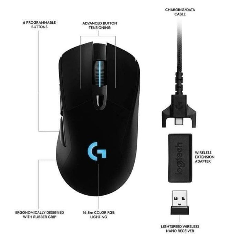 Jual Logitech G703 LIGHTSPEED Wireless Gaming Mouse HERO | Shopee Indonesia
