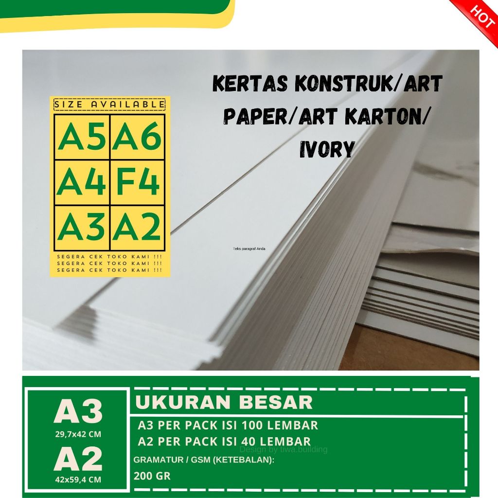 Jual KERTAS KONSTRUK/ART PAPER/ART KARTON/IVORY/KARTU TIK ...