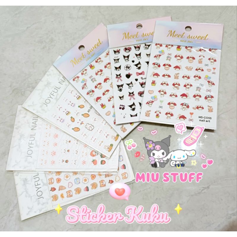Jual Sticker Kuku Nail Art Capybara Capibara Sanrio Kuromi Melody Dog ...