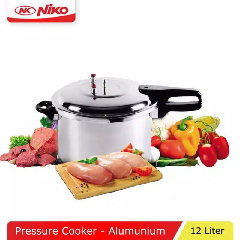 Jual NIKO PANCI PRESTO 8 / 12 LITER NK 12 L / NK12L NIKO ALLOY PRESSURE COOKER | Shopee Indonesia