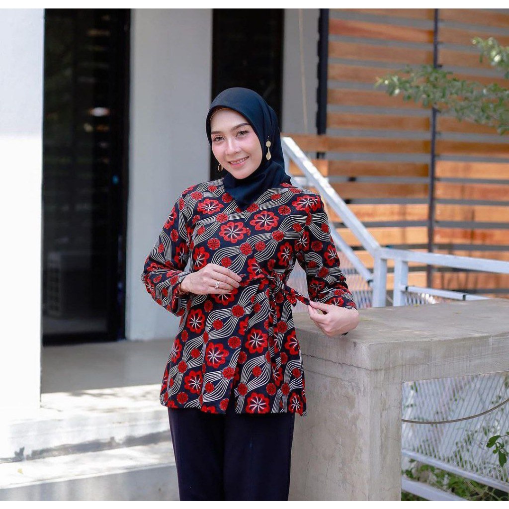 Jual Benang Raja Batik Couple Pria Wanita Katun Motif Bunga Gangsing ...