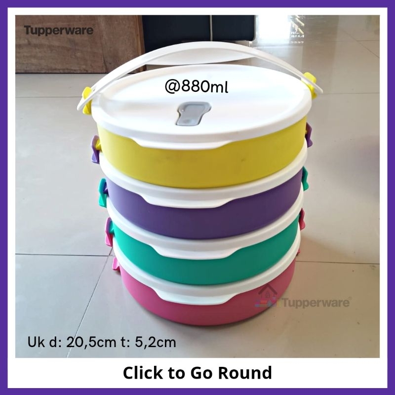 Jual Rantang Bulat Tupperware - Click to Go Round 880ml 4 Susun | Shopee Indonesia