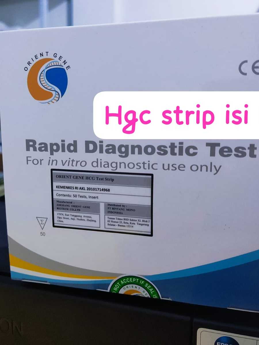 Jual orient gene hcg strip isi 50 test | test kehamilan | tes hamil ...