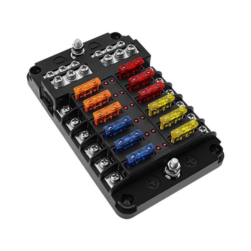Jual Kotak Sekring Car Fuse Box 12 Way Positive and Negative Sikring ...