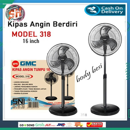 Jual kipas angin berdiri GMC Stand Fan 16 inch BM 318 besi/kipas agin ...
