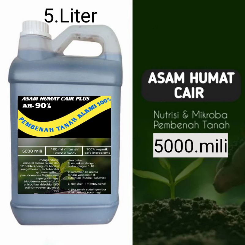 Jual Asam humat cair plus 5 liter Humic Acid 90% pembenah Tanah alami untuk tanaman buah sayur ...