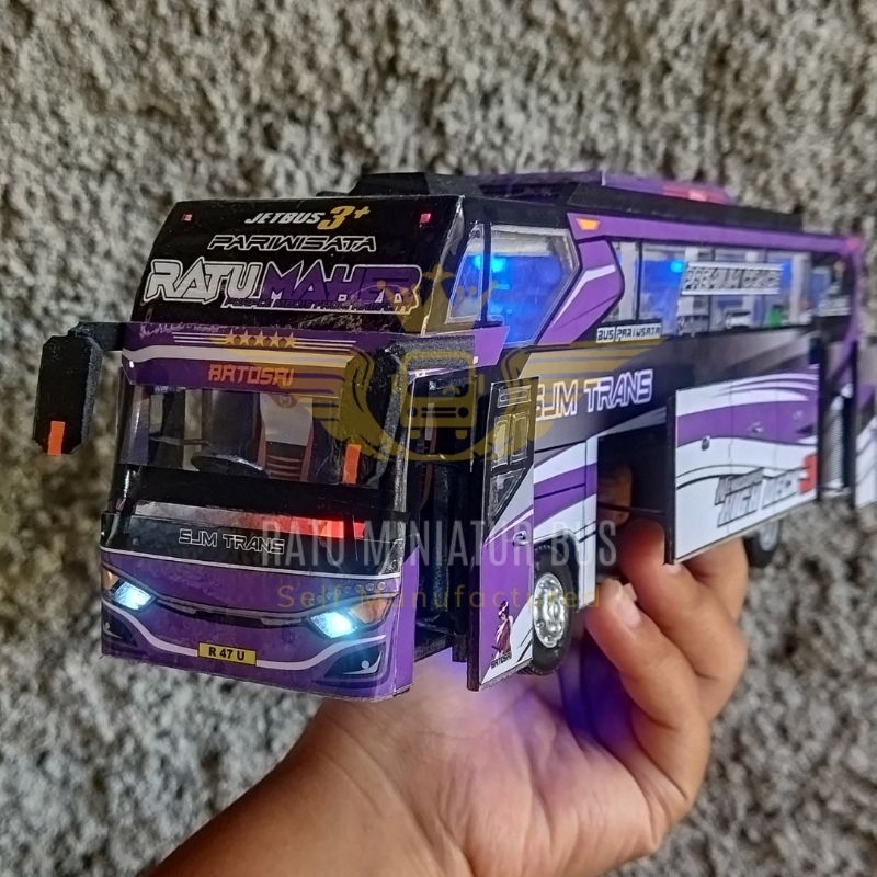 Jual Miniatur Bus SJM Trans Ratu Maher Telolet Basuri Dari Triplek ...